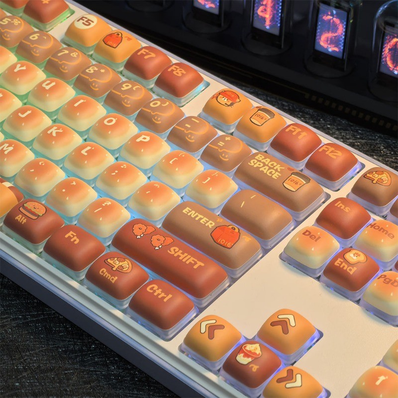 Bánh Mì Pizza Keycap 120 Phím MOG Profile PBT Truyền Ánh Sáng Wooting ...
