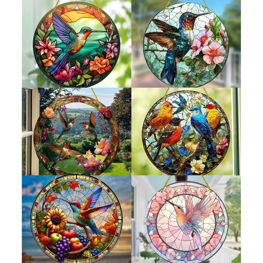 2D Hummingbird Sun Catcher Acrylic Window Treo - Hoa Hoang Dã Và Chim ...