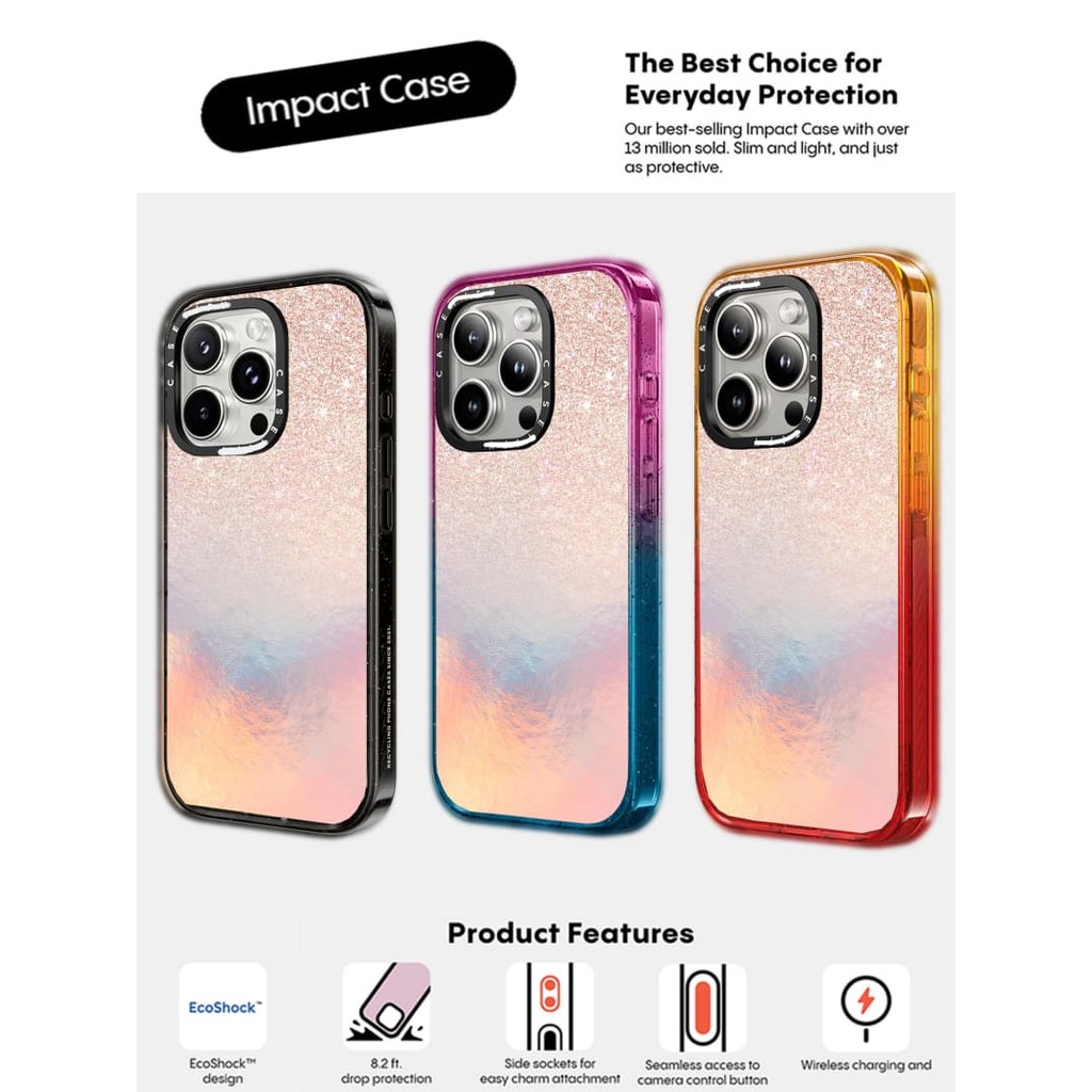 CASECASE X Shining World Case Black Edge Peach Haze Cotton Candy ...