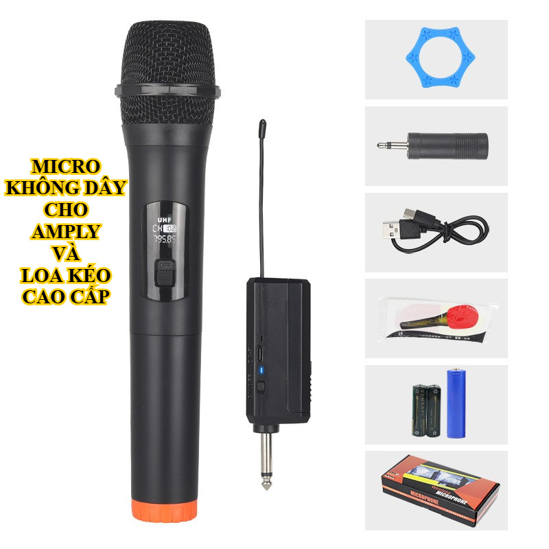 Bộ Micro Không dây Karaoke cao cấp, hút âm, chống hú dùng mọi loại loa ...