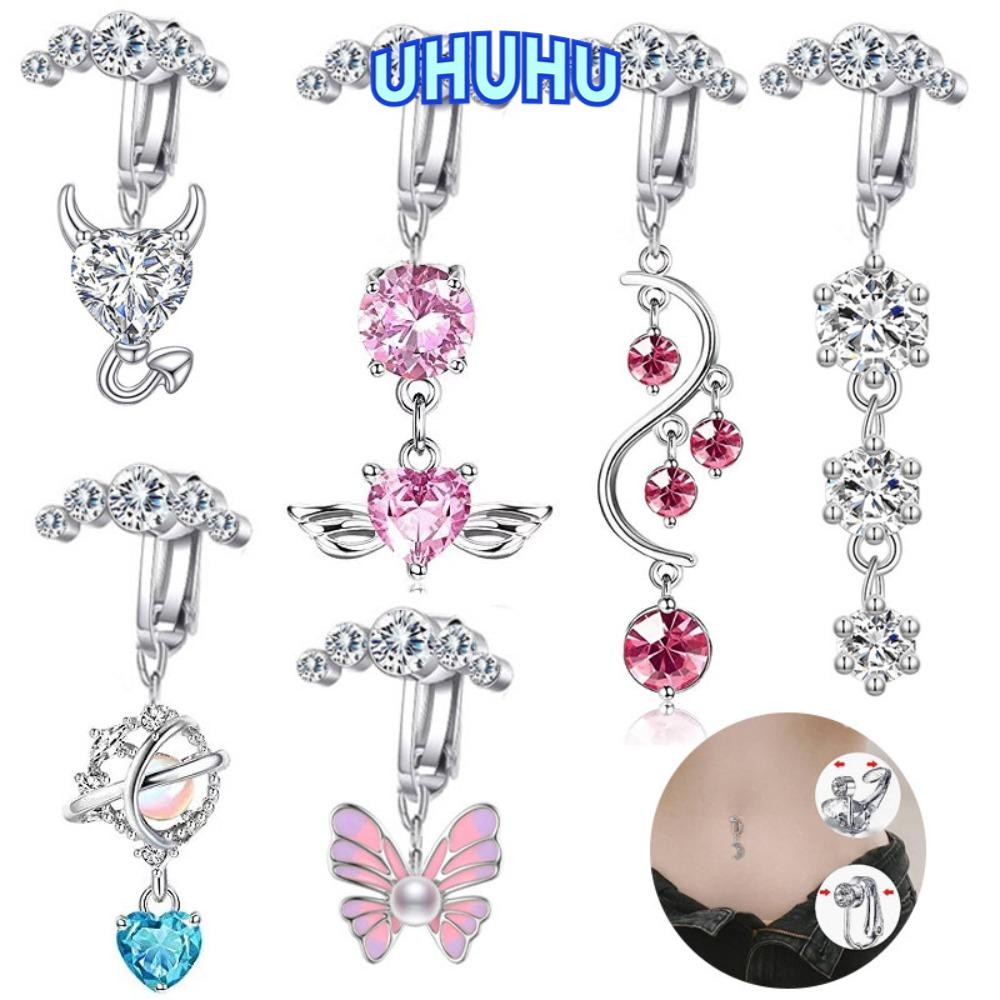 UHHUHU Vòng rốn giả xỏ khuyên, kẹp nhẫn giả rốn, sụn hoop chống dị ứng ...
