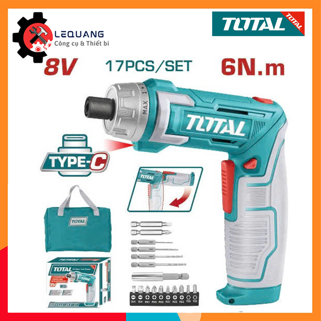 Máy Siết Vít Gập Dùng Pin 4-8V TOTAL TSDLI08025 Sản Phẩm Không Kèm Sạc ...