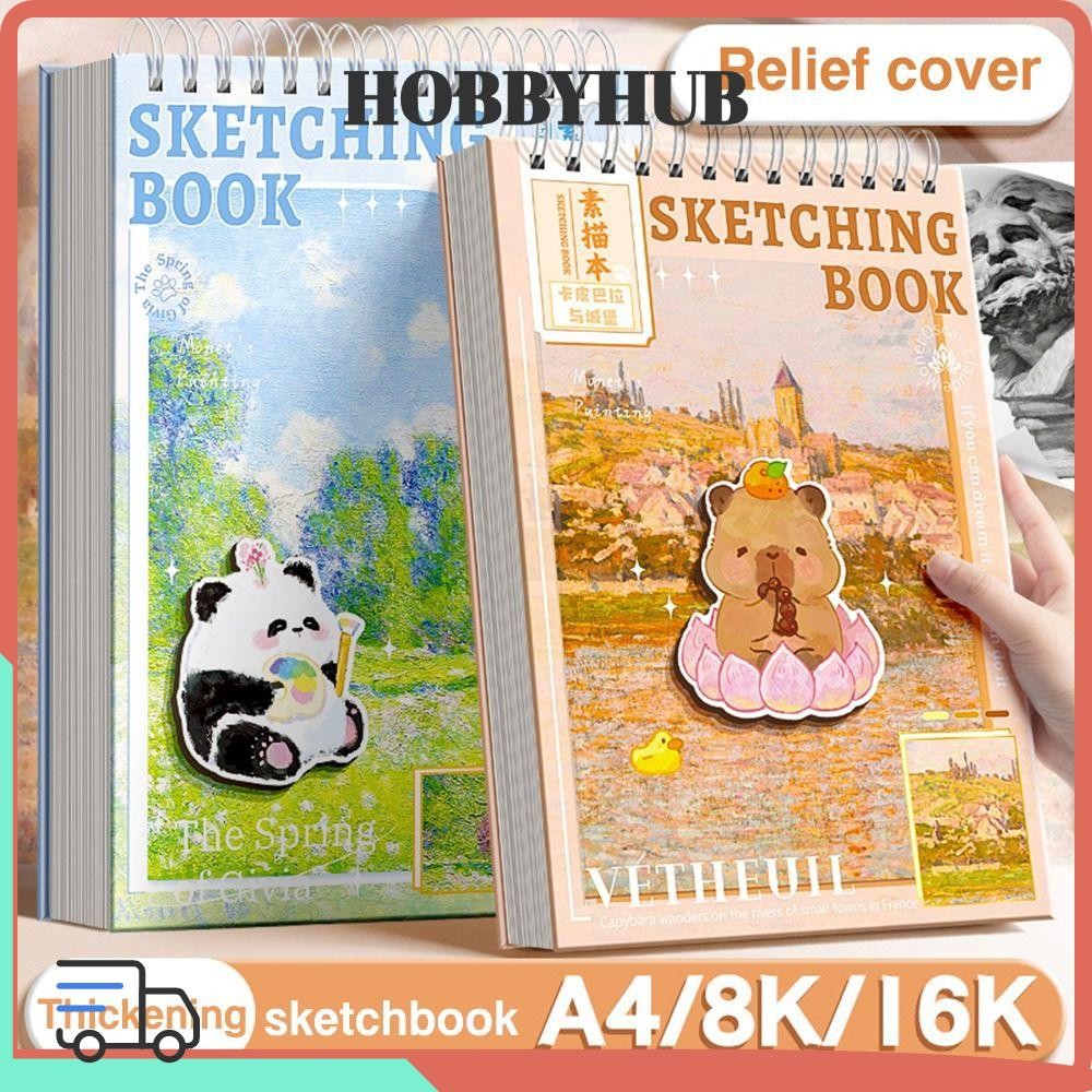 Sách vẽ HOBBYHUB, Sách phác thảo Loong / Capybara / Panda 16K / A4 / 8K ...