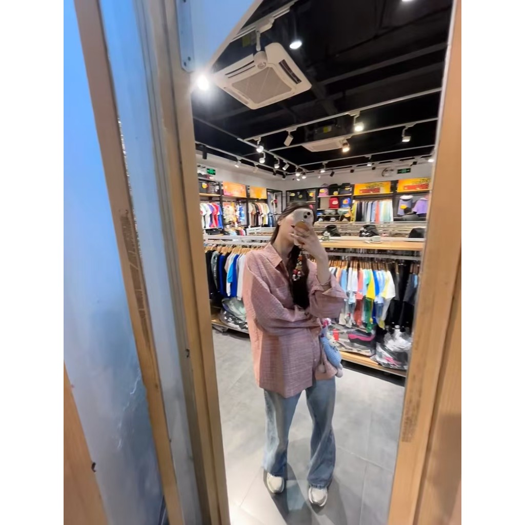 Kaisike Vintage kẻ sọc áo của phụ nữ giản dị dài tay áo sơ mi với thiết kế độc đáo | Shopee Việt Nam