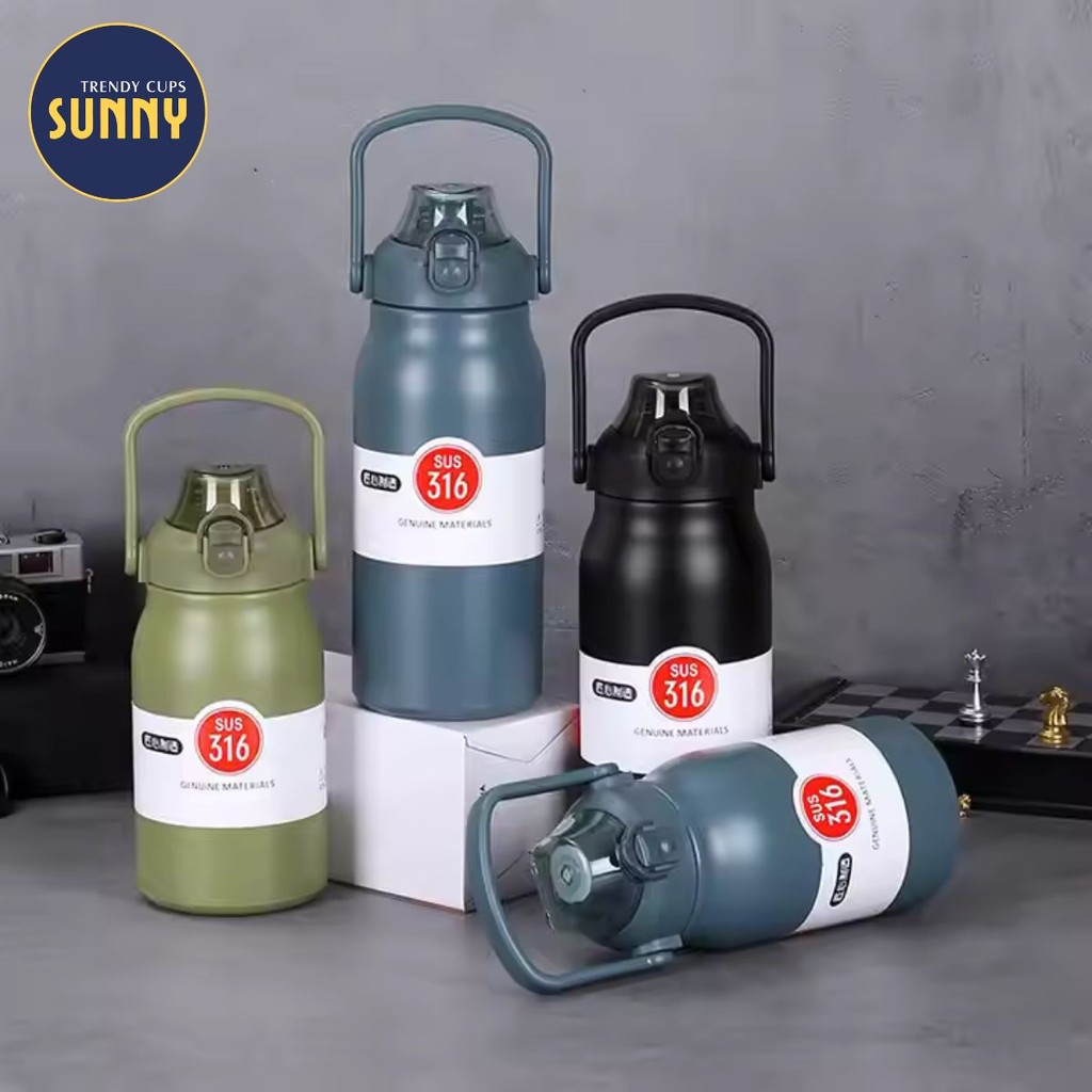 Bình giữ nhiệt Cille dung tích lớn 1300ML-1700ML, chất liệu inox 316 cao cấp, có quai xách tiện ...