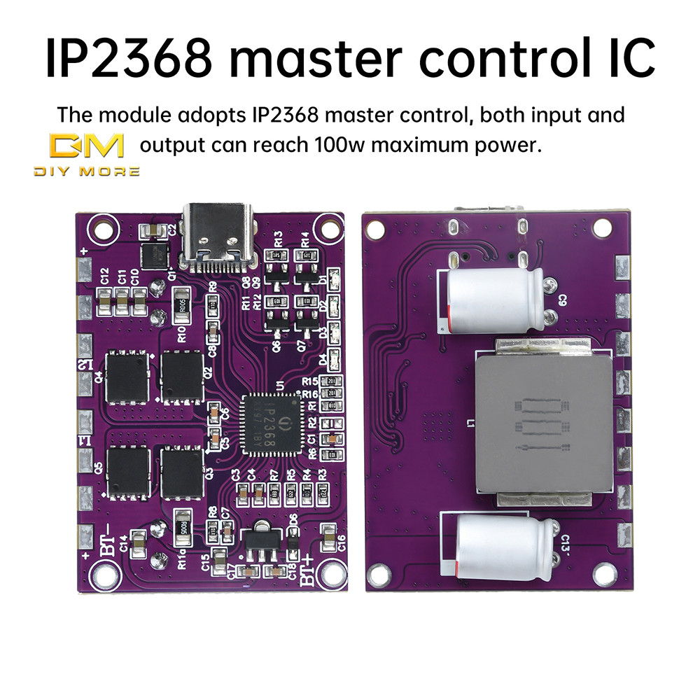 DIYMORE IP2368 Mô-đun sạc nhanh hai chiều 100w Giao diện Buck-Boost Type-c Pin Lithium Bảng sạc ...