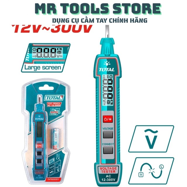 Bút thử điện AC 12-300V ,Màn hình LCD Total / ingco HSDT33001 ...