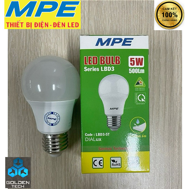 (Chính hãng MPE) Bóng đèn led bulb Tròn công suất 5W - Ánh sáng trắng ...
