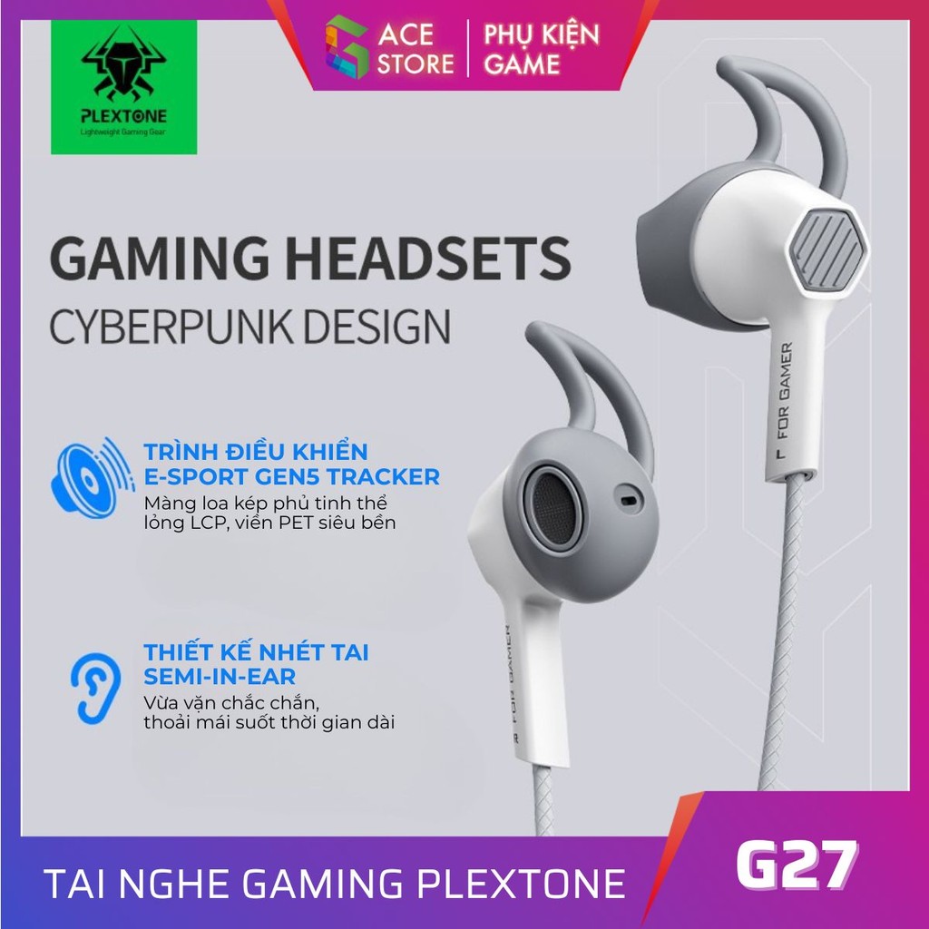 Tai nghe chơi game Plextone G27 trang bị màn loa kép, dây chống đứt ...
