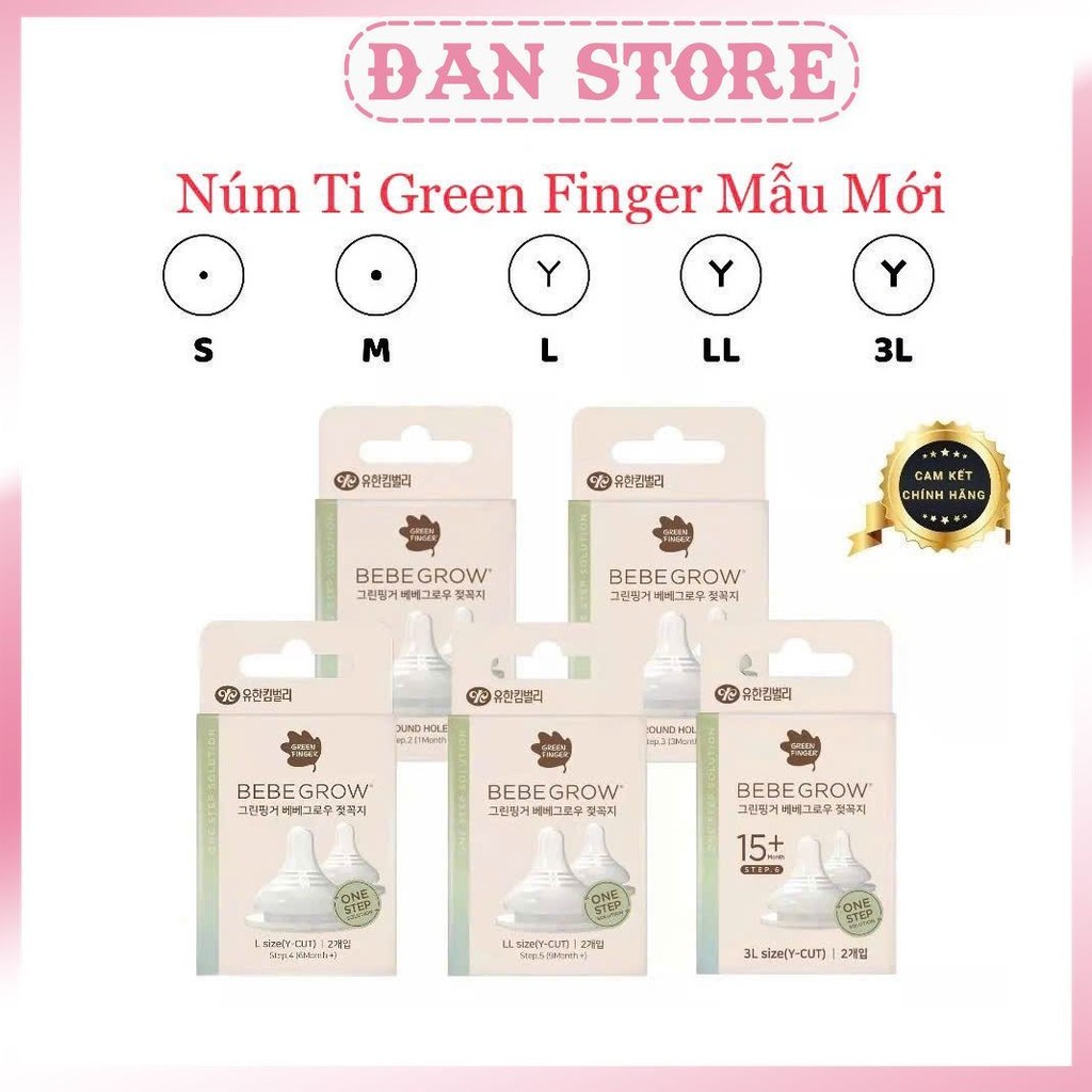 Mẫu Mới- Núm Ti Green Finger siêu mềm Hàn Quốc, Núm Ty Green Finger size S M L LL 3L chính hãng ...