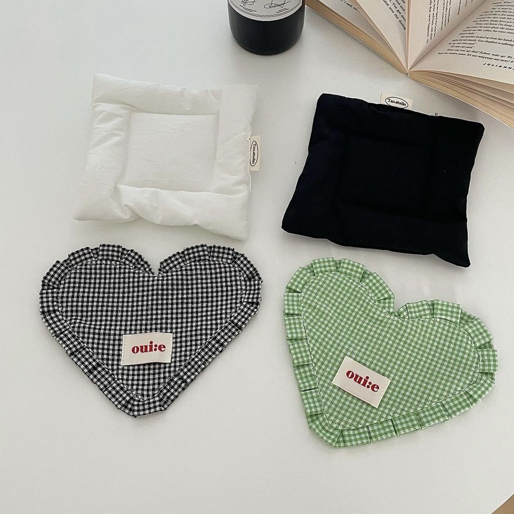 Ins Hình Trái Tim Kẻ Sọc Cotton Nguyên Chất Placemat Coaster Dễ Thương ...