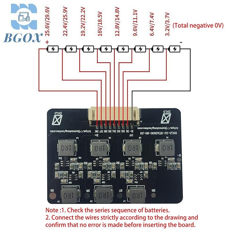 [BGOX] BMS 2S-8S 1.2A Bảng cân bằng Lifepo4 LTO Lithium Active ...