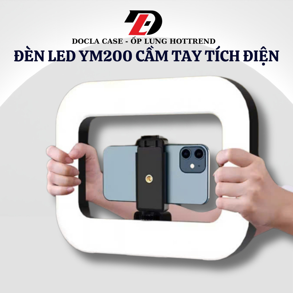 Đèn Livestream YM200 sạc tích điện và chân 2m1 Chụp Ảnh Make up Trang Điểm quay tiktok, bán hàng ...