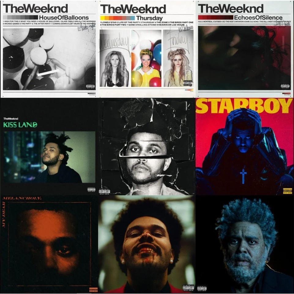 The Weeknd qll albums Vinyl Dawn Highlights After Hours Starboy Beauty ...