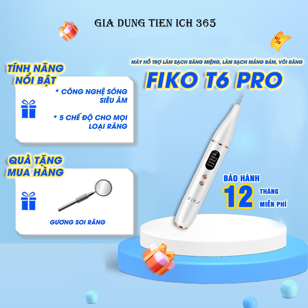 Dụng cụ lấy cao răng tại nhà FIIKO T6 PRO - Tặng gương nha khoa ...