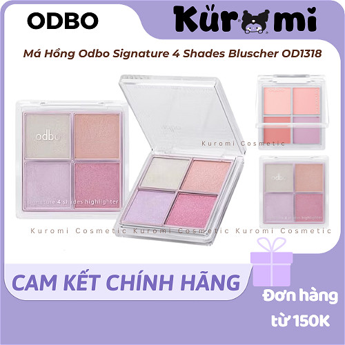 [OBBO] Phấn Má Nhũ Bắt Sáng/Highlight 4 Ô Odbo Bắt Sáng Mịn Lì Signature 4 Shades Highlight ...