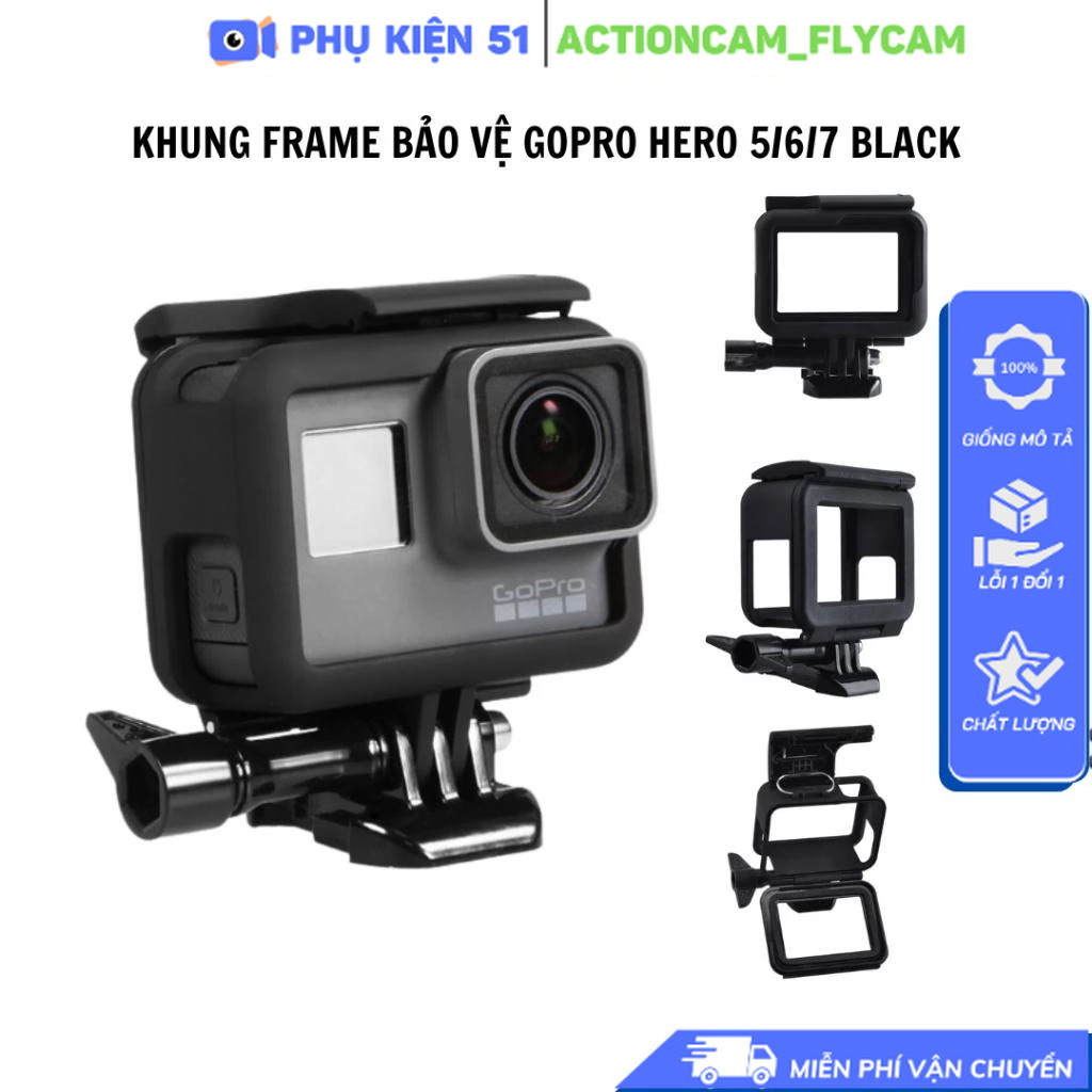 Khung Frame bảo vệ Gopro 5 6 7 black nhựa | Shopee Việt Nam
