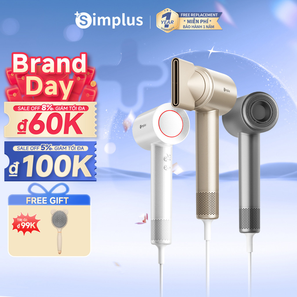 Simplus Máy Sấy Tóc Hyper-SIM Aura 10 Chế Độ Sấy Tốc Độ Gió 70m/s 200 Triệu Ion Âm Độ Ồn Thấp ...