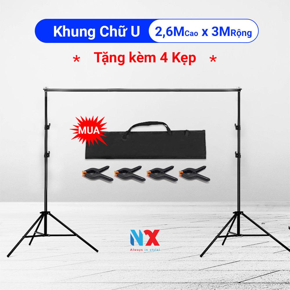 Khung treo Phông nền nền, backdrop chữ U kích thước ngang 3m x cao 2,6m ...