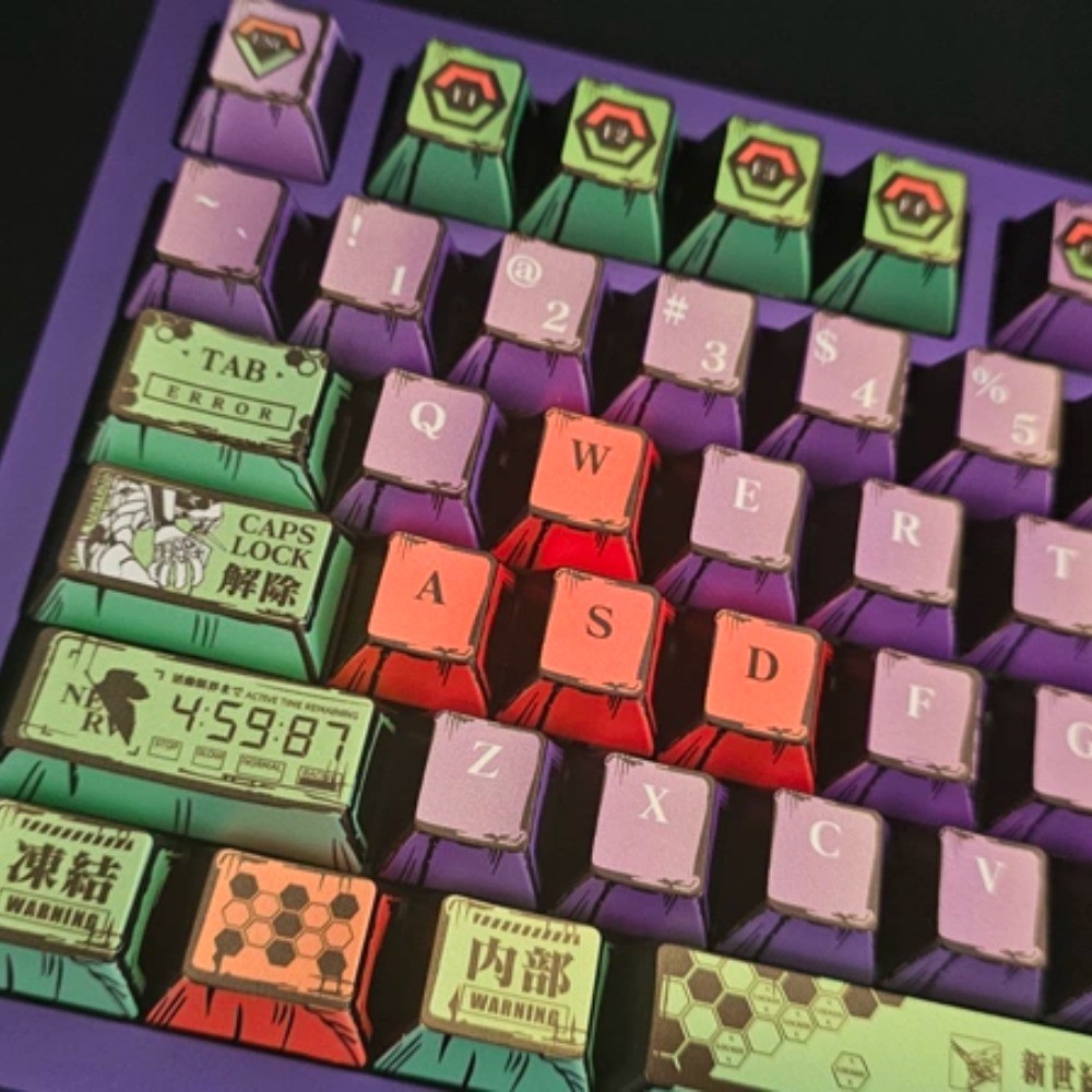 EVA-01 Keycap 128 Phím Cherry Profile PBT Wooting EZ63 Mad68 Aula F75 ...
