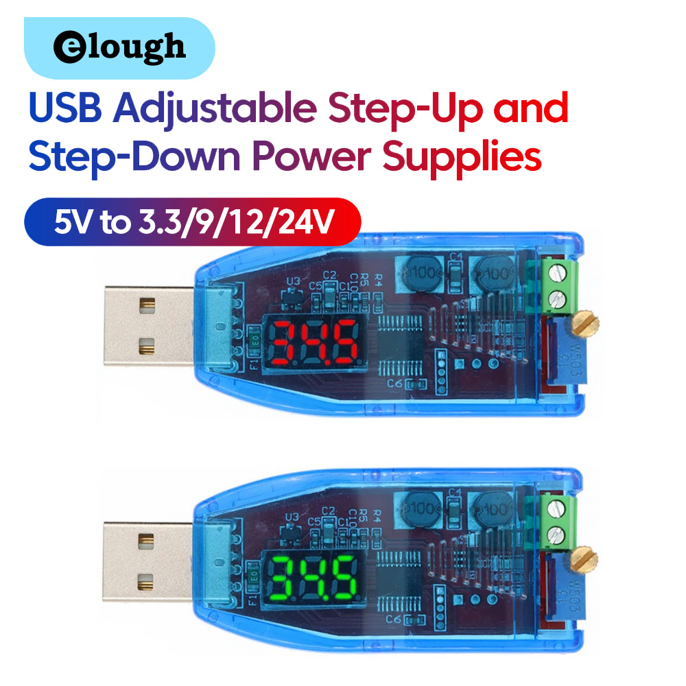 Elough DC-DC 5V sang 3.3V 9V 12V 24V USB Bước Lên Xuống Mô-đun Nguồn Điện Có Thể Điều Chỉnh Tăng ...