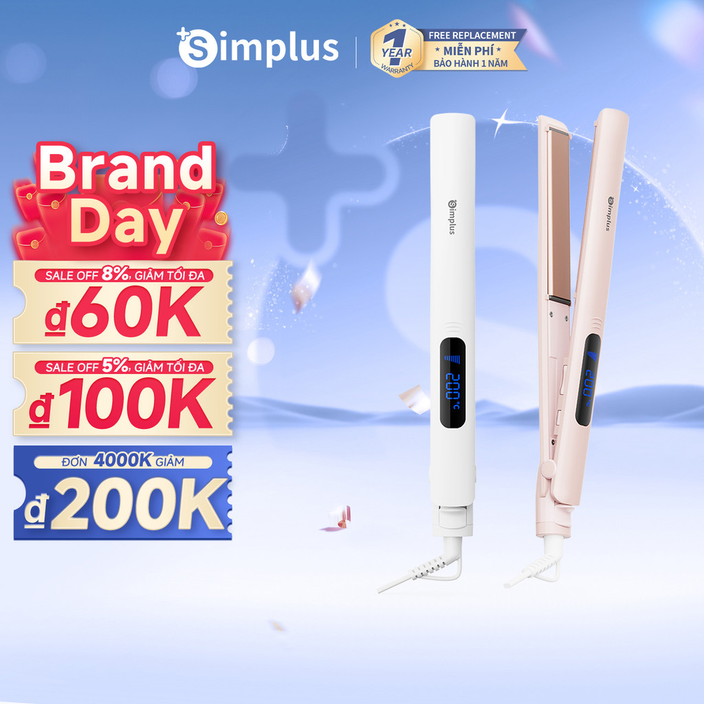 Simplus Máy Duỗi Tóc Công Suất 45W Màn Hình LCD ZFBA003 - Bảo Hành 1 Năm 1 Đổi 1 | Shopee Việt Nam