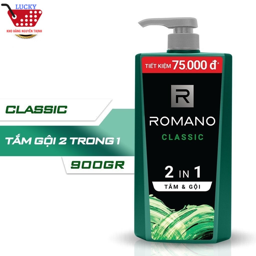 Tắm gội Romano Classic 900g/Chai - 2 Trong 1 Cao Cấp | Shopee Việt Nam