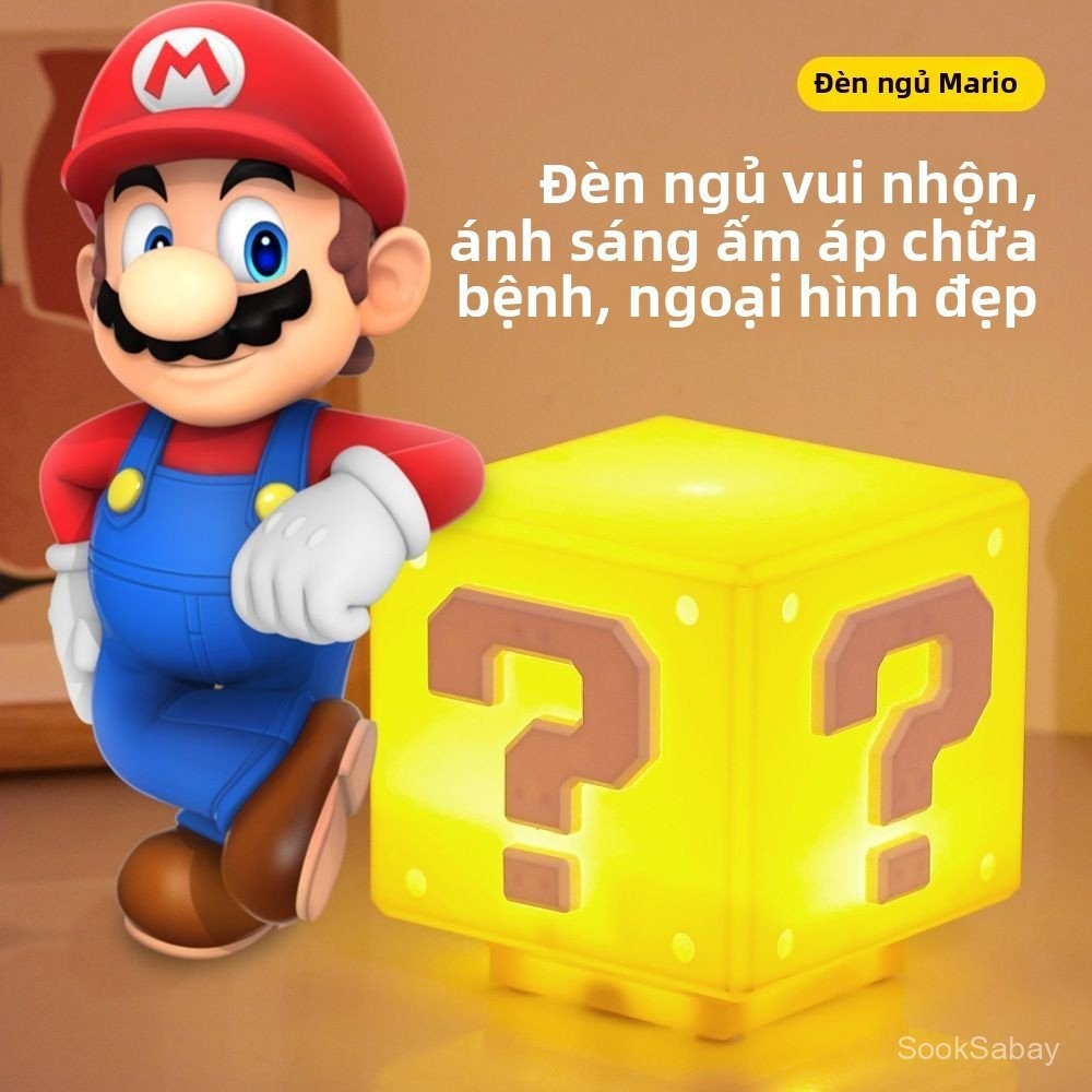 Cartoon Mario dấu chấm hỏi âm thanh đèn ngủ cao cấp ánh sáng xung quanh ...