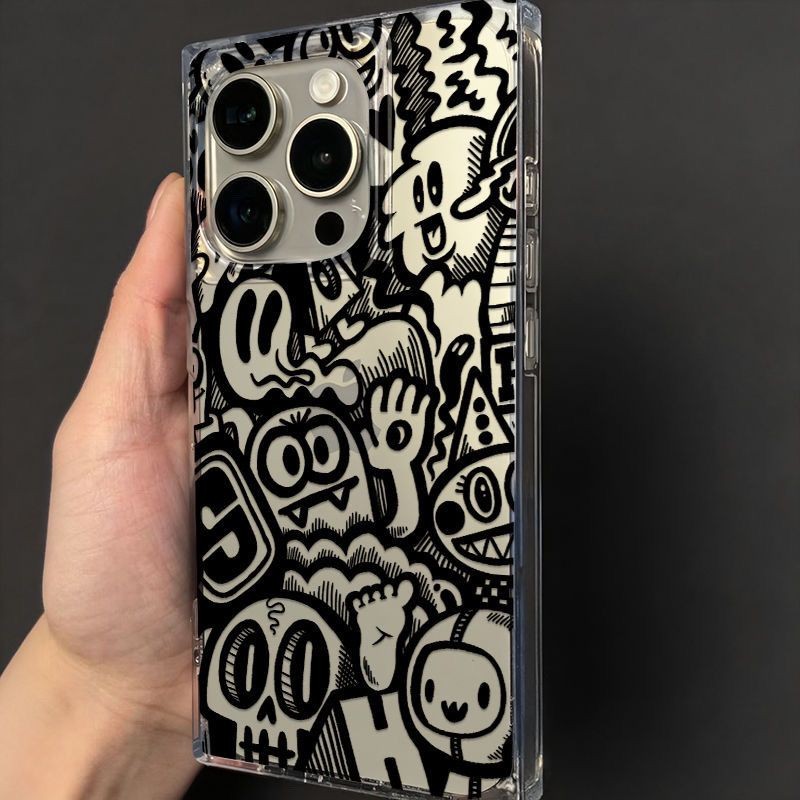 [Vuông] Vỏ Vuông Beckoning Graffiti Monster Apple 16 / 15 / 14 / 13 Vỏ ...
