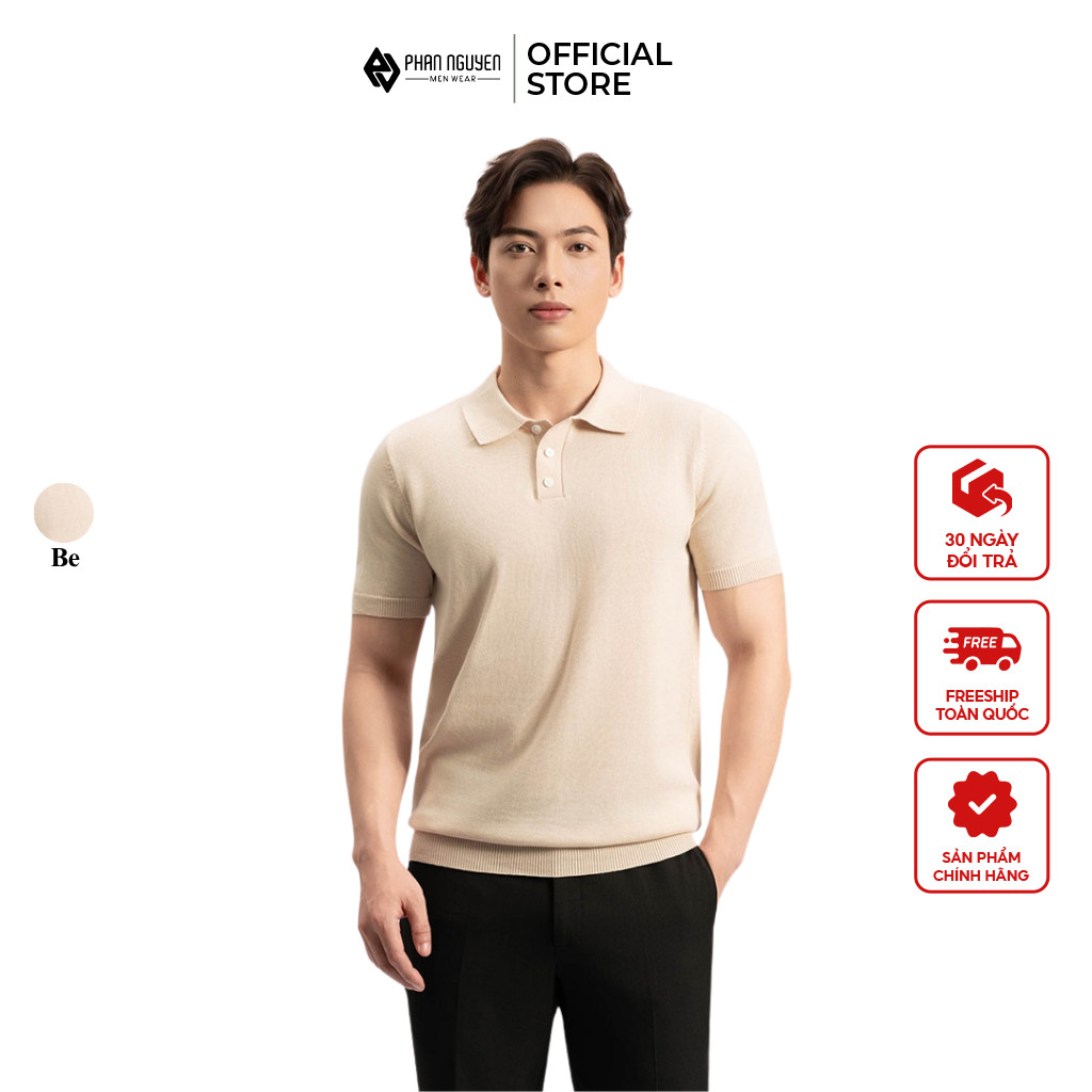 Áo polo nam dệt kim Phan Nguyễn, chất liệu cao cấp, thoáng mát,thấm hút tốt form regular fit APC ...