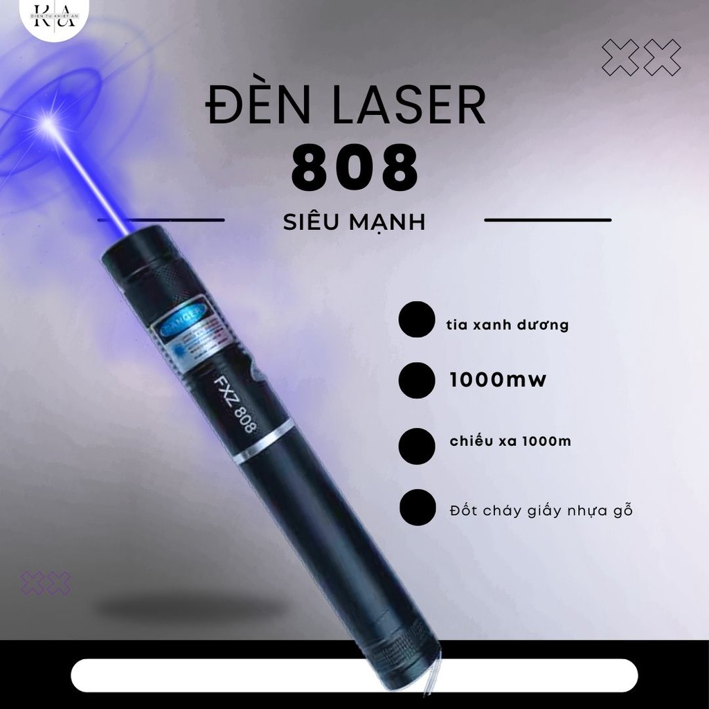 Đèn Laser Laze 808 Tia Xanh Dương 1000mw Đi Biển | Shopee Việt Nam