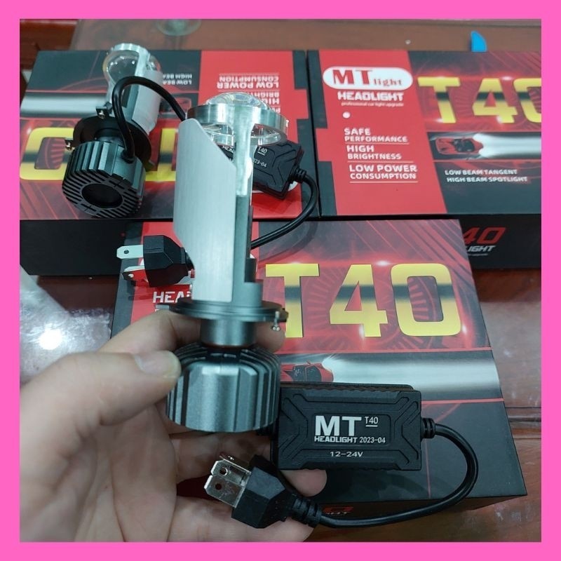 Pha led bi cầu mini T40 Pro bản nâng cấp, mẫu mới nhất 2024 chân H4 ...