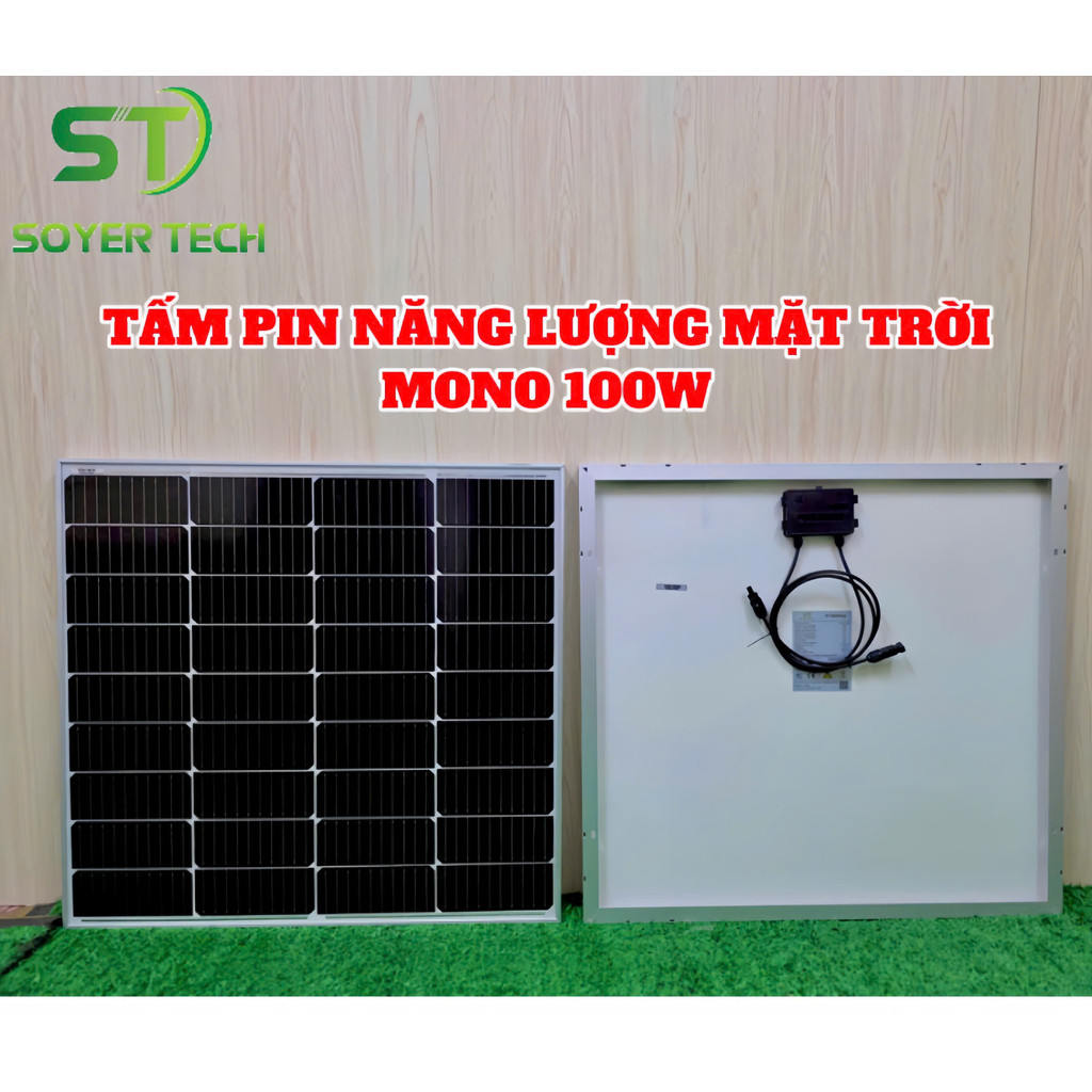 Tấm Pin NLMT SOYER TECH 100W Mono | Chính hãng SOYER TECH - Mẫu mới | Shopee Việt Nam