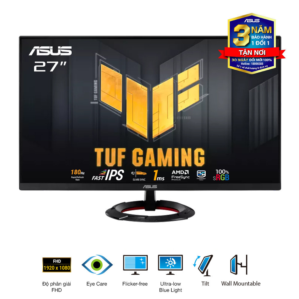 Màn hình Asus TUF Gaming VG279Q3R (27 Inch / FHD/ Fast IPS/ 180Hz/ 1ms) - Hàng Chính Hãng ...