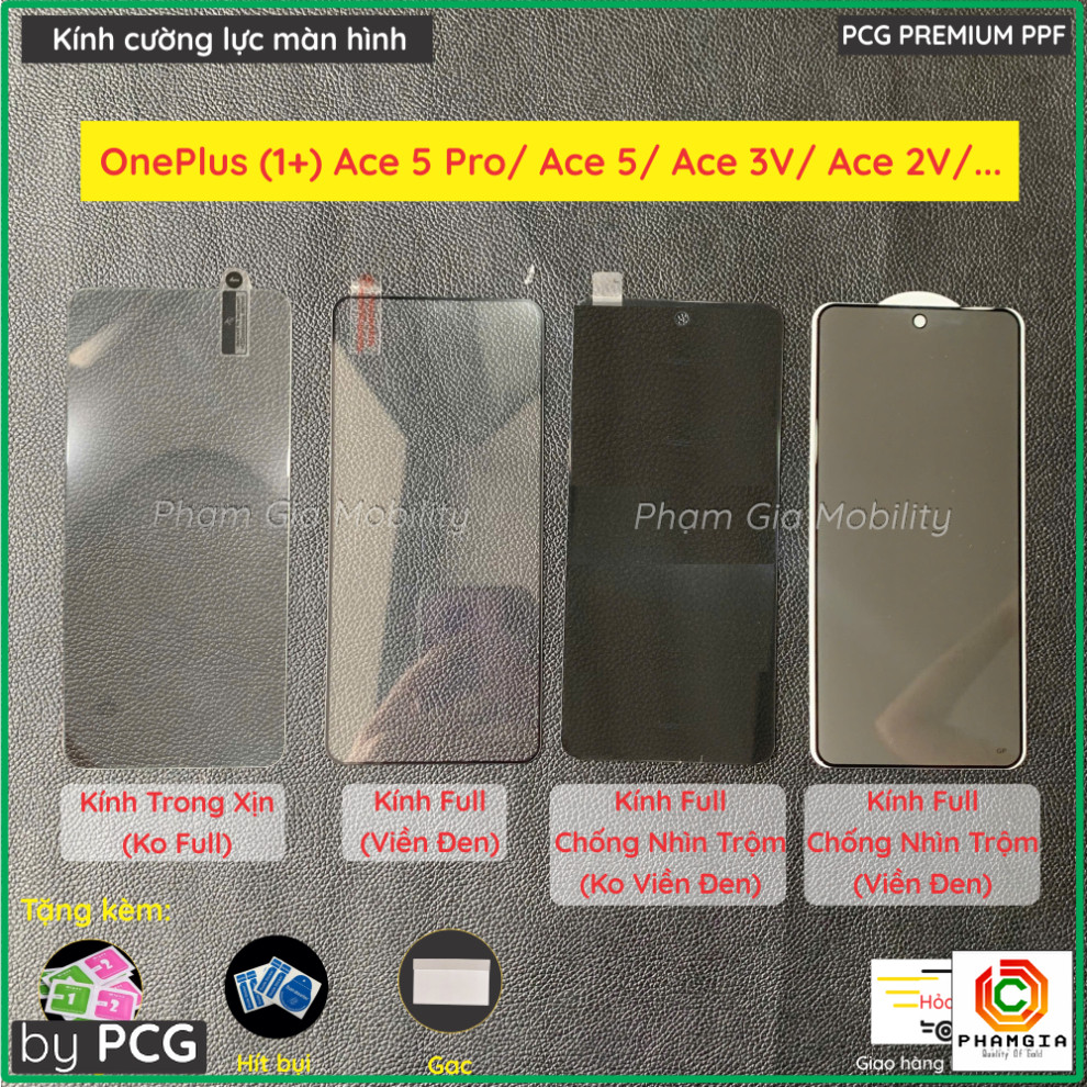 Kính cường lực màn hình OnePlus (1+) Ace 5/ Ace5 Pro/ 13R 2V 3V Nord CE4 trong suốt, chống nhìn ...