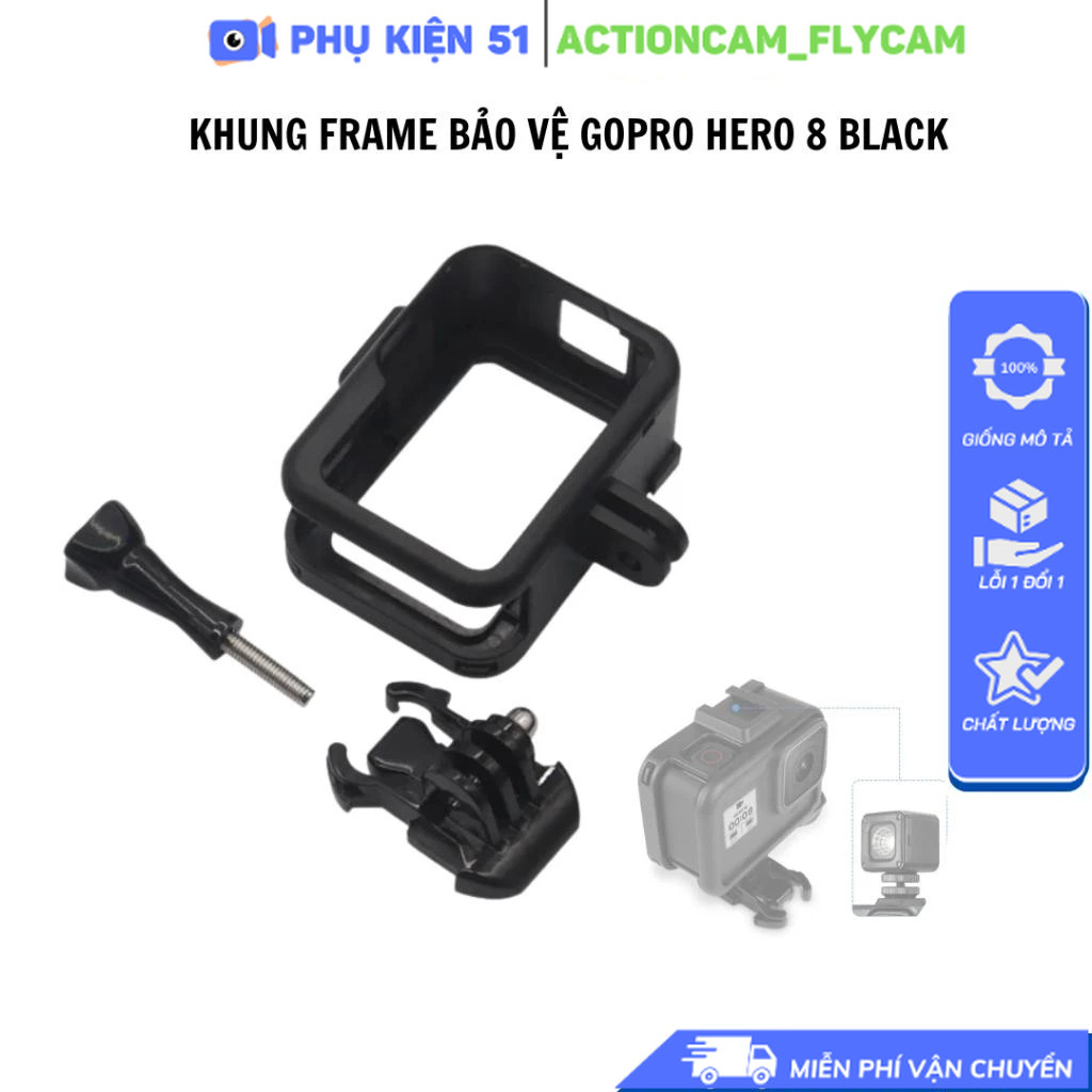 Khung frame bảo vệ cho Gopro hero 8- Khung nhựa bảo vệ camera | Shopee ...