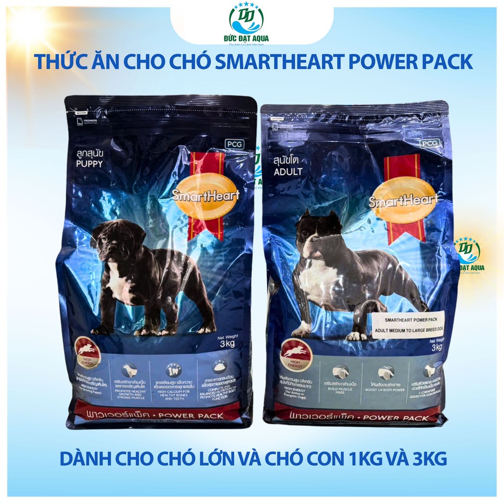 Thức Ăn Cho Chó Smartheart Power Pack Dành Cho Chó Lớn Và Chó Con 1kg Và 3kg | Shopee Việt Nam