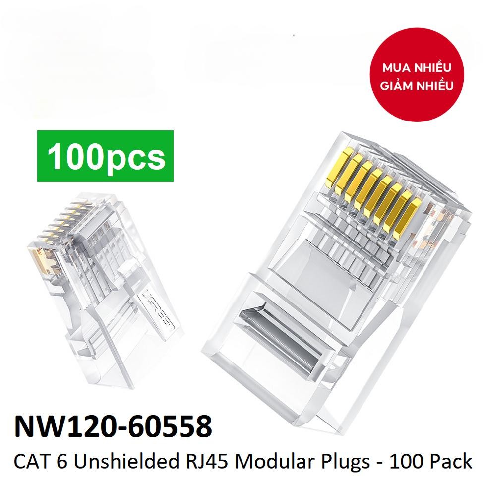 Đầu nối cắm NW120 Cat 6 Mạng RJ45 không được che chắn cho UTP với mạ vàng 3U 50 chiếc 100 chiếc ...