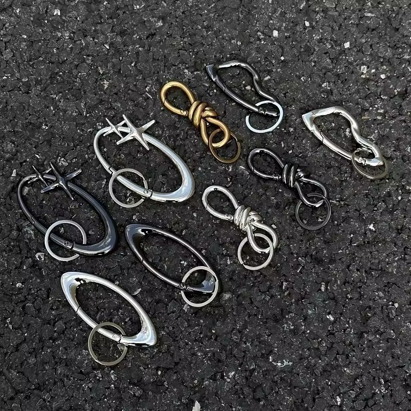 Y2K Punk Star Hình Bầu Dục Essential Icon Carabiner Móc Khóa Leo Núi Xe ...