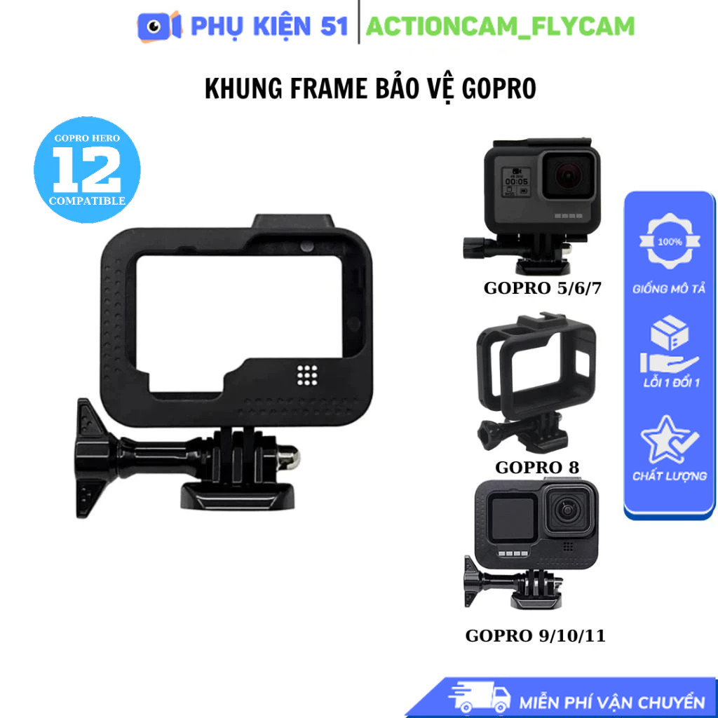 Khung frame bảo vệ cho Gopro Hero 13 12 11 10 9 8 7 6 5 - khung bảo vệ ...