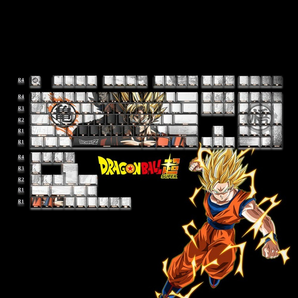 Super Saiyan Kakarotto Keycap Cherry Profile 130 Phím PBT Letter Side ...