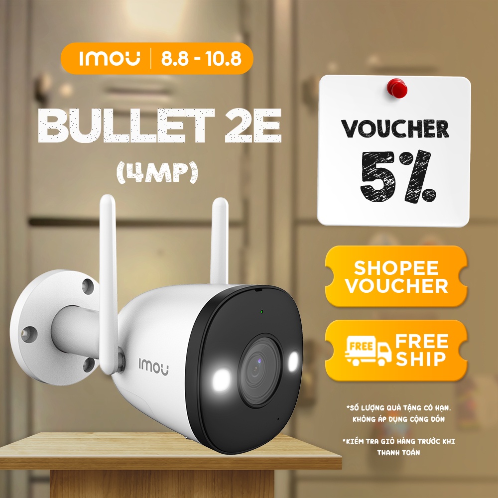 Camera Wifi Imou Bullet 2E (4MP) I IPC-F42FP I 4 chế độ ban đêm I Chống ...