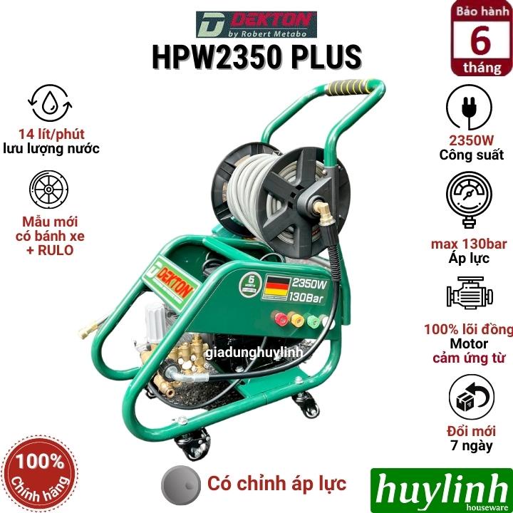 Máy xịt rửa xe chỉnh áp Dekton DK-HPW2350 Plus - 2350W - Có rulo cuộn dây - Tặng bình bọt 1 lít ...