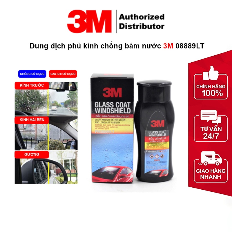 Chai chống bám nước trên kính xe 3M Glass Coat Windshield 08889 LT ...