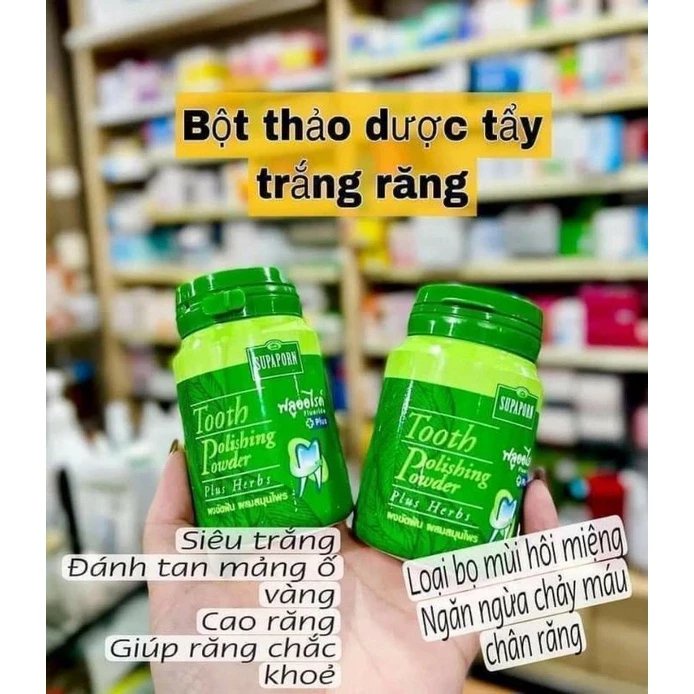 [Ảnh thật] Bột thảo dược tẩy trắng răng Tooth polishing powder thái lan ...