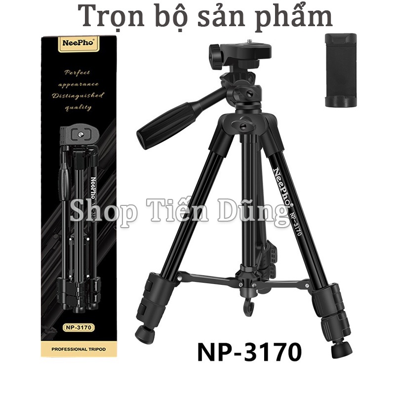 Gậy Tripod Neepho NP 3170 kèm giá đỡ điện thoại tăng giảm chiều cao 14 ...