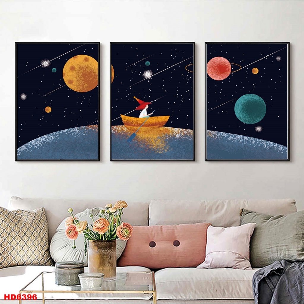 Bộ 3 Tranh Canvas Có Viền Hiện Đại Trang Trí Phòng Ngủ Nghệ Thuật OHA ...