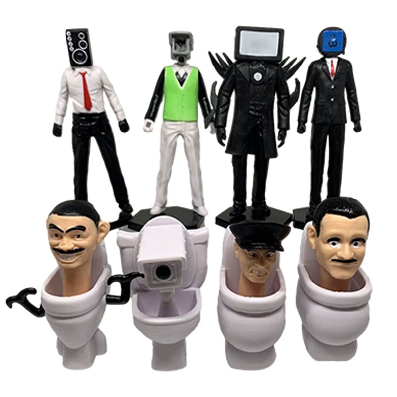12pcs/set Skibidi Toilet Man Camera Man Hình Tv Loa Mô Hình Người Quay ...