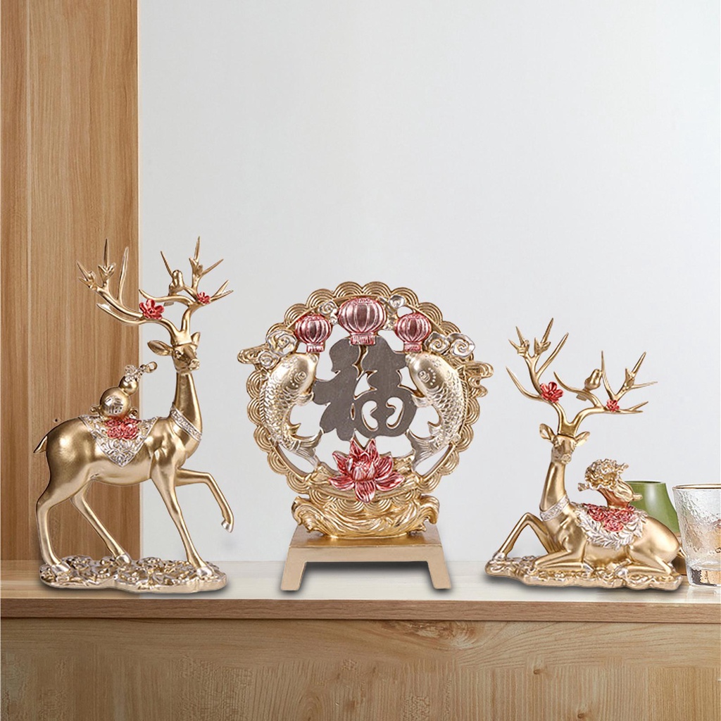 Tượng Hươu Bằng Nhựa resin Trang Trí Năm Mới Phong Cách Trung Hoa | Shopee Việt Nam