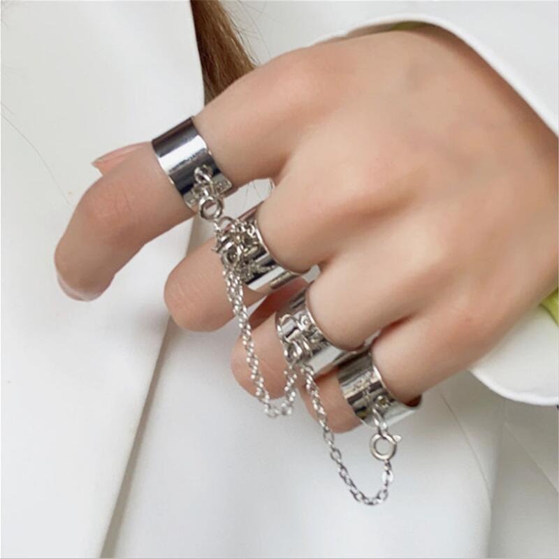 Netizen Jumping Deer Chain Combination Ring for Girls' New Punk Style Opening Men's and Women's ...